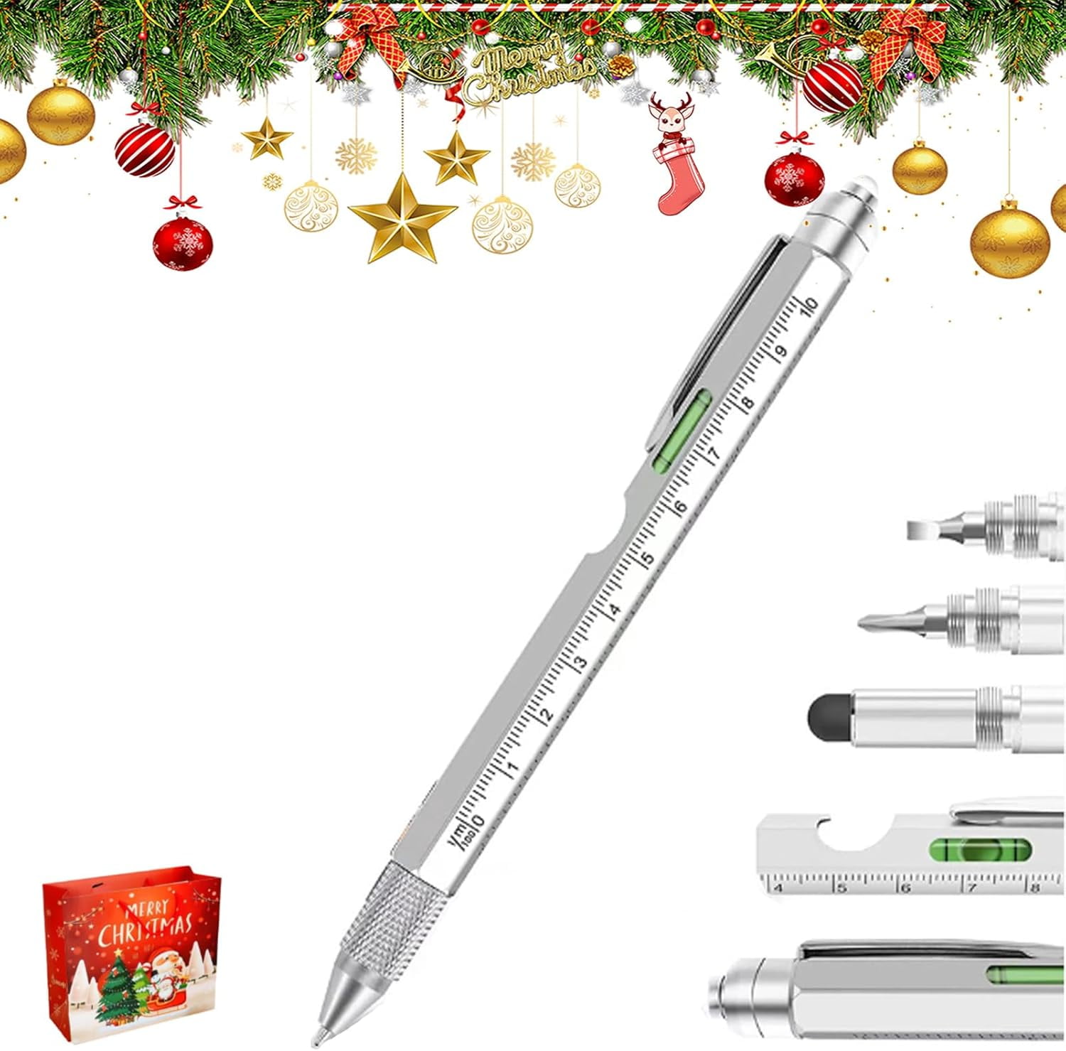 One Pen Nine Functions - Christmas Gifts for Men, 9 in 1 Multitool Pen ...
