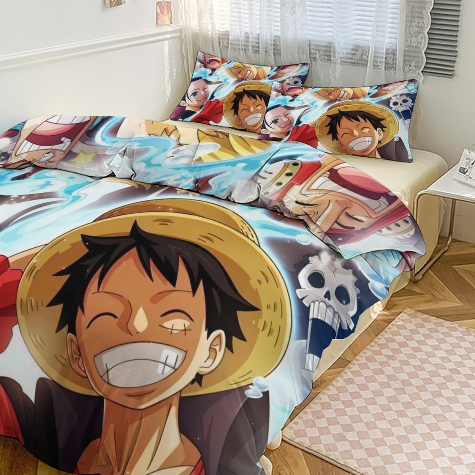 One Pie-ce Bedding Set Anime Three-piece for Boys Girls Teens Full One ...