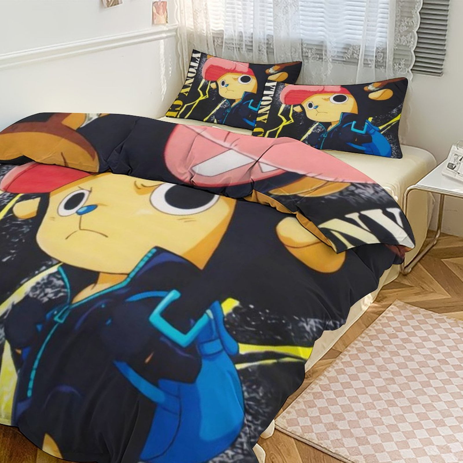 One Pie-ce Chopper Bedding Set Anime Three-piece for Boys Girls Teens ...
