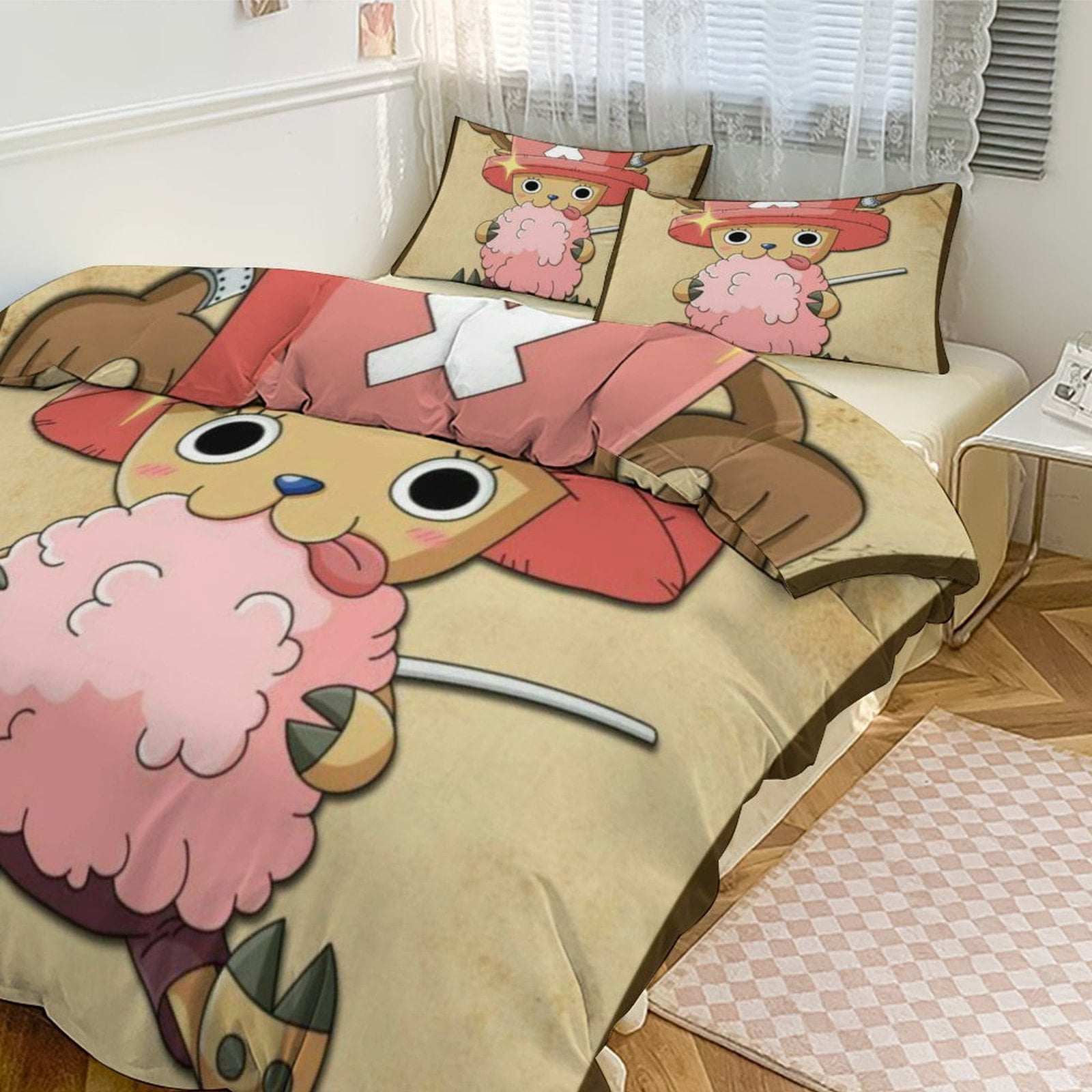 One Pie-ce Chopper Bedding Set Anime Three-piece for Boys Girls Teens ...