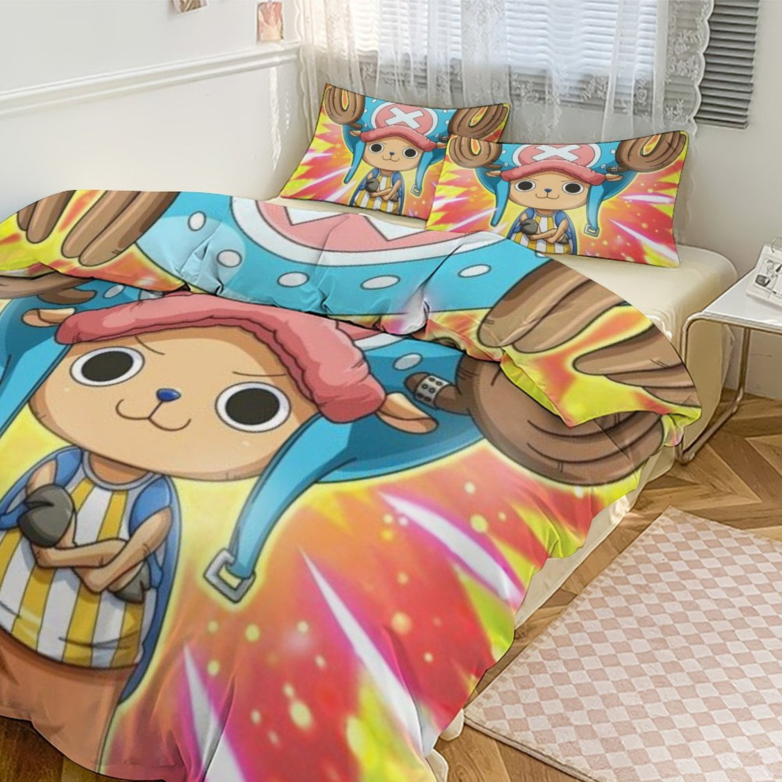 One Pie-ce Chopper Bedding Set Anime Three-piece for Boys Girls Teens ...