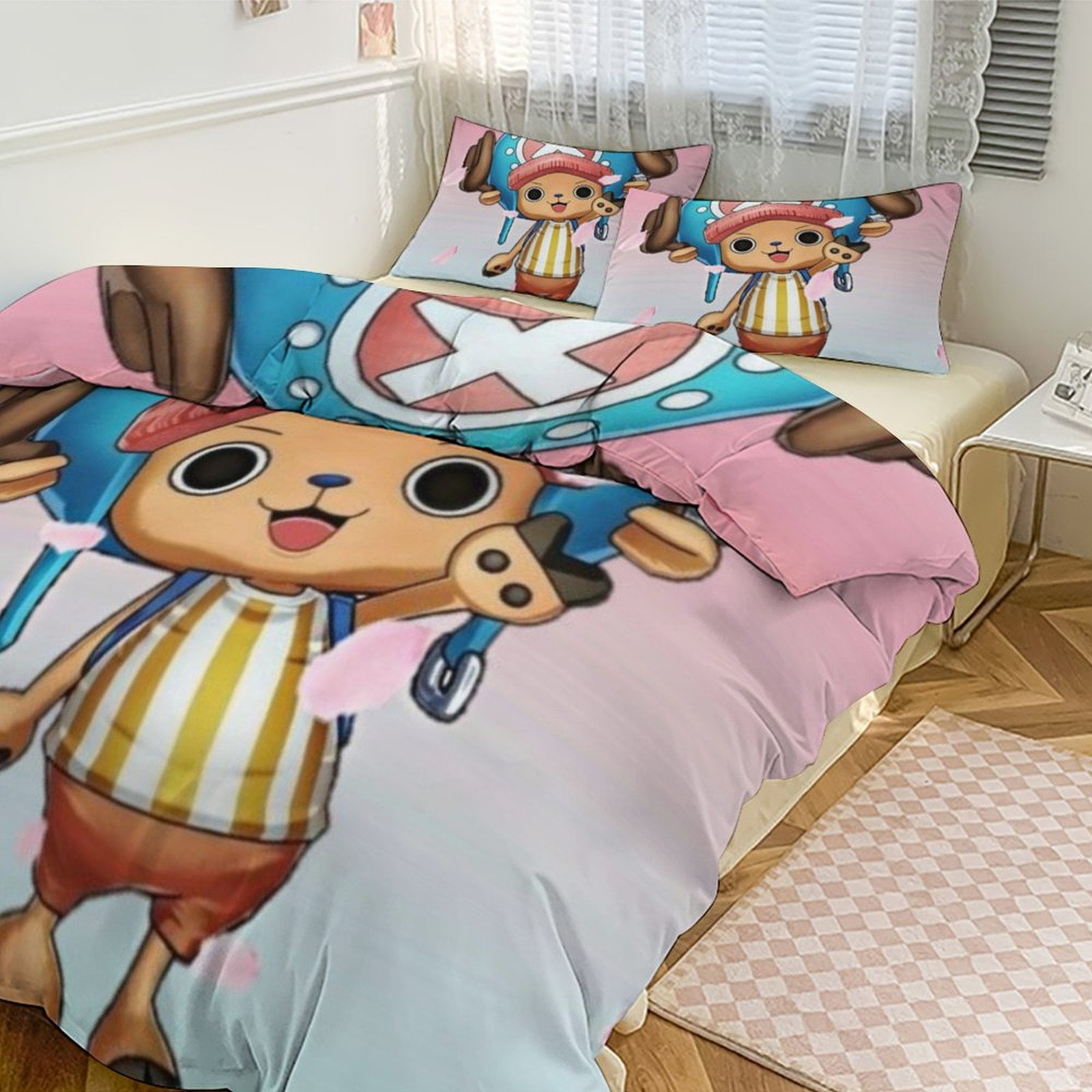 One Pie-ce Chopper Bedding Set Anime Three-piece for Boys Girls Teens ...