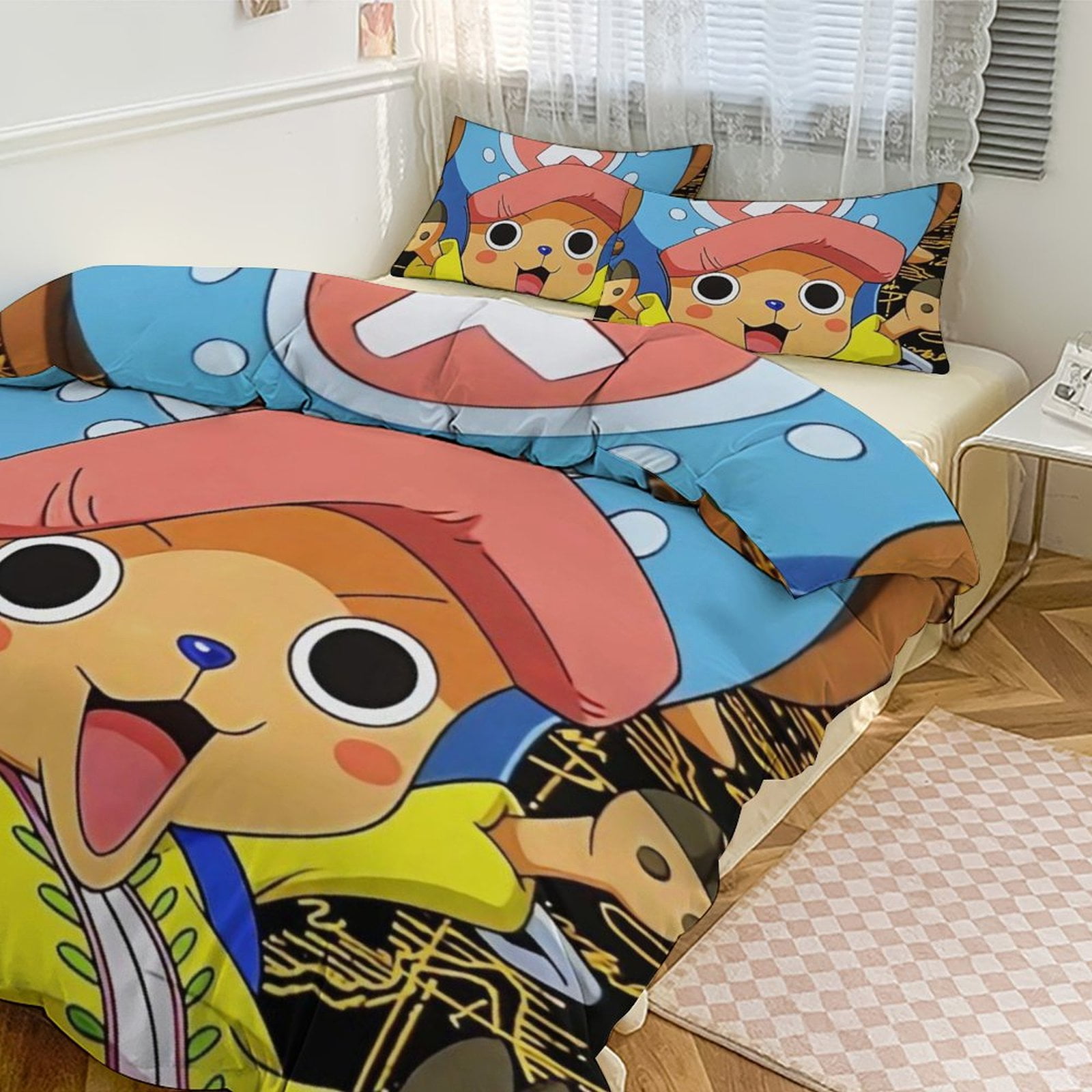 One Pie-ce Chopper Bedding Set Anime Three-piece for Boys Girls Teens ...