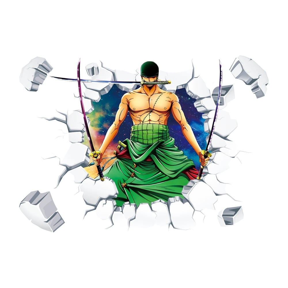 One Piece 3D Wall Decals,Anime Cartoon Self-Adhesive Stickers ...