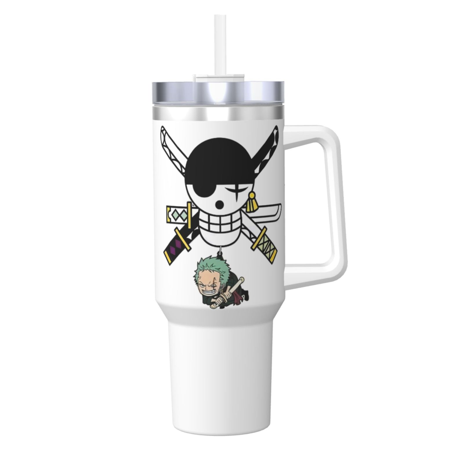 One Piece 40oz Ice Bully With Handle And Straw Stainless Steel Vacuum ...