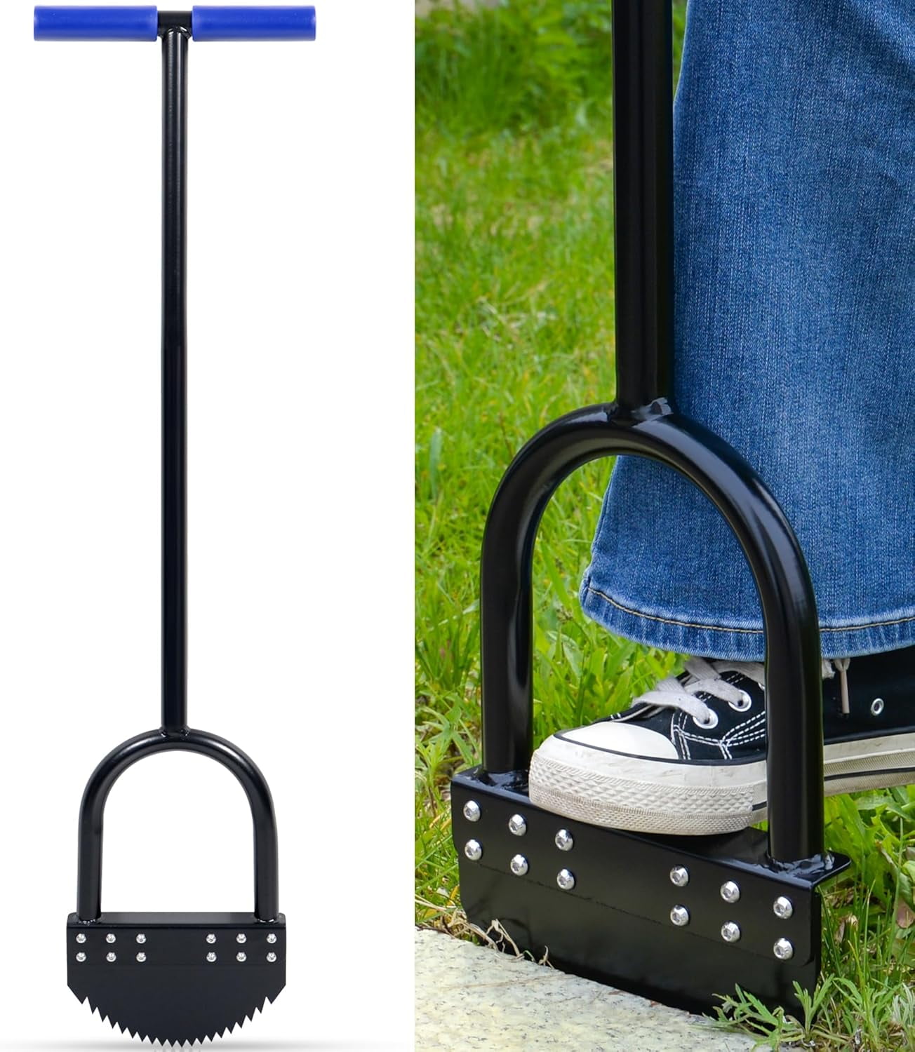 One-Piece 41in Manual Edger Lawn Tool with Spring Steel Blade Manganese ...