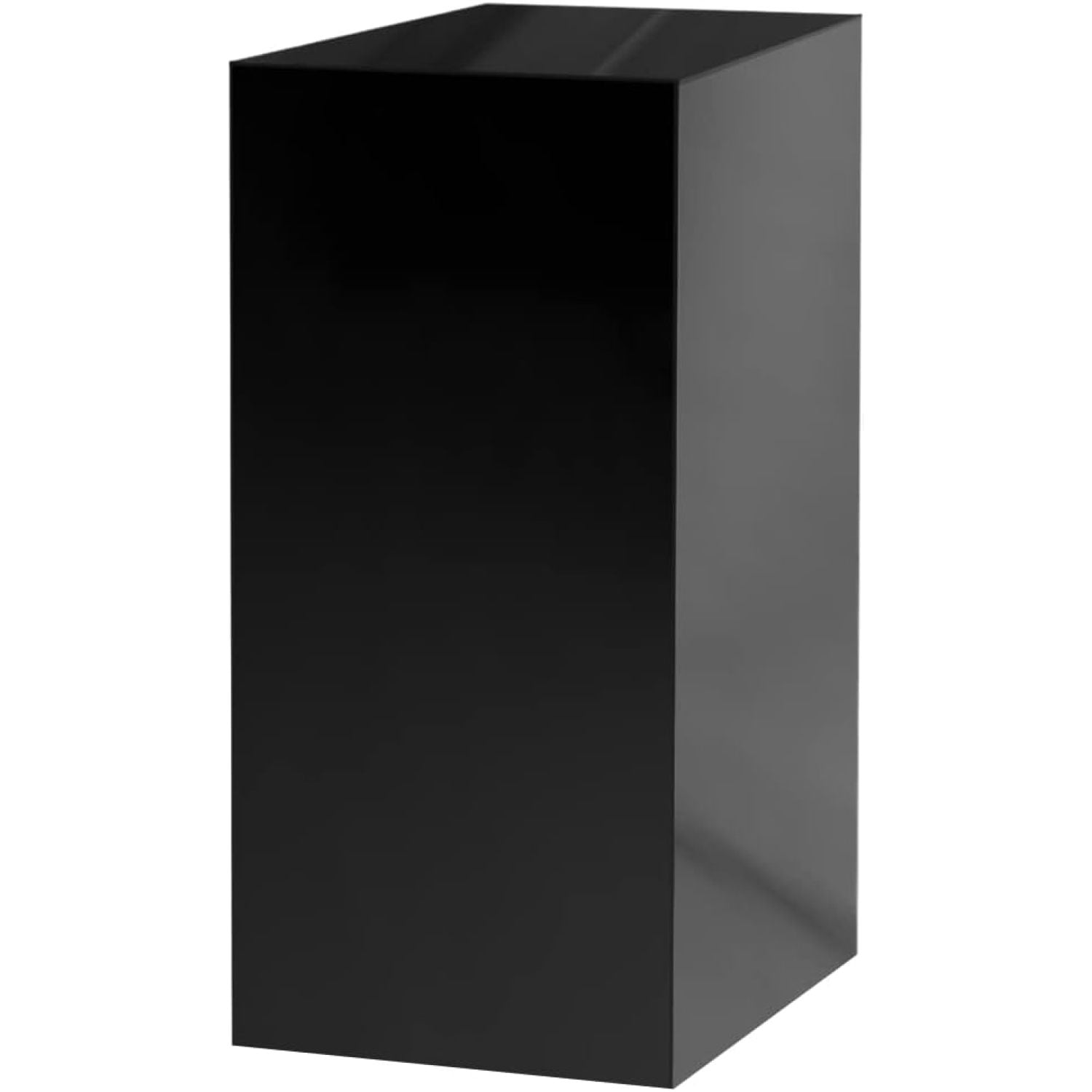 One Piece Acrylic Pedestal Art Stand Glossy Black Display No Lid 12" x ...