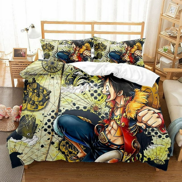 One Piece Anime Bed Duvet Cover Set Anime Comforter Cover Set Soft ...