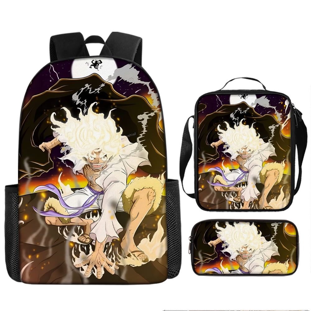 One Piece Anime Cartoon Backpack Set, Shoulder Bag and Pencil Case, 17 ...