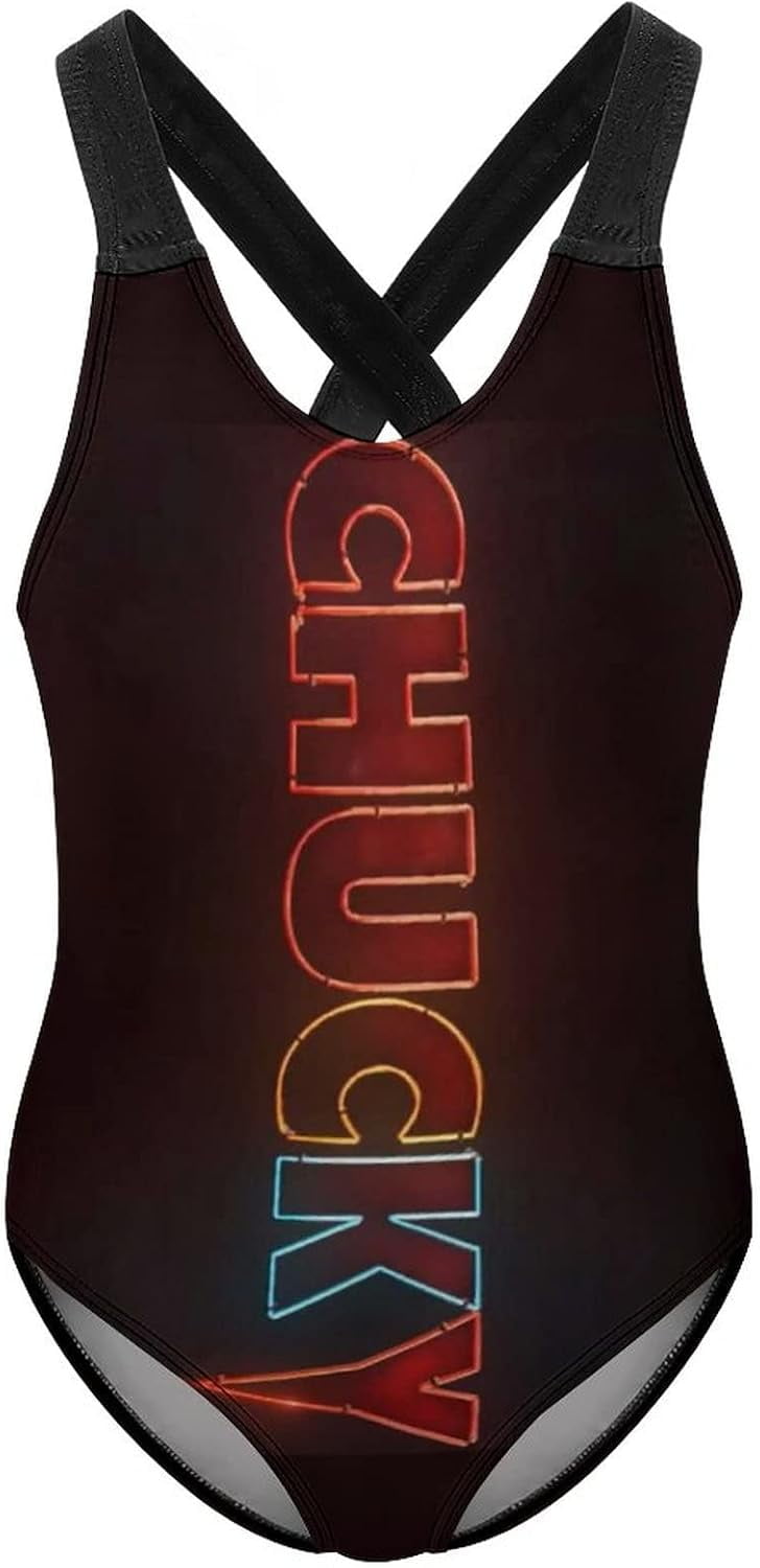 One Piece Bikini Swimsuits Chucky for Girl's Retro Low Back Bathing ...