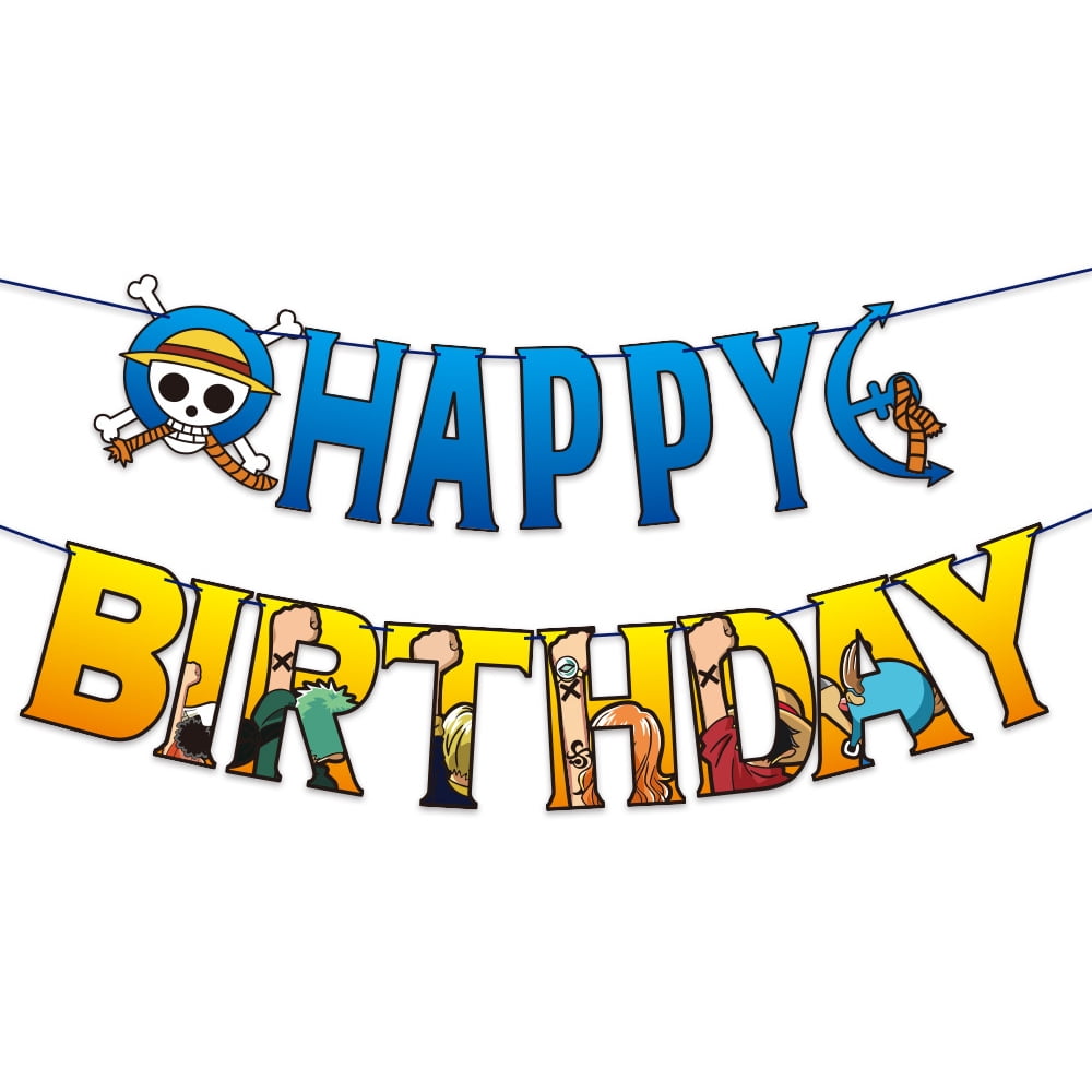 One Piece Birthday Banner Game Theme Party Decorations Game Theme ...