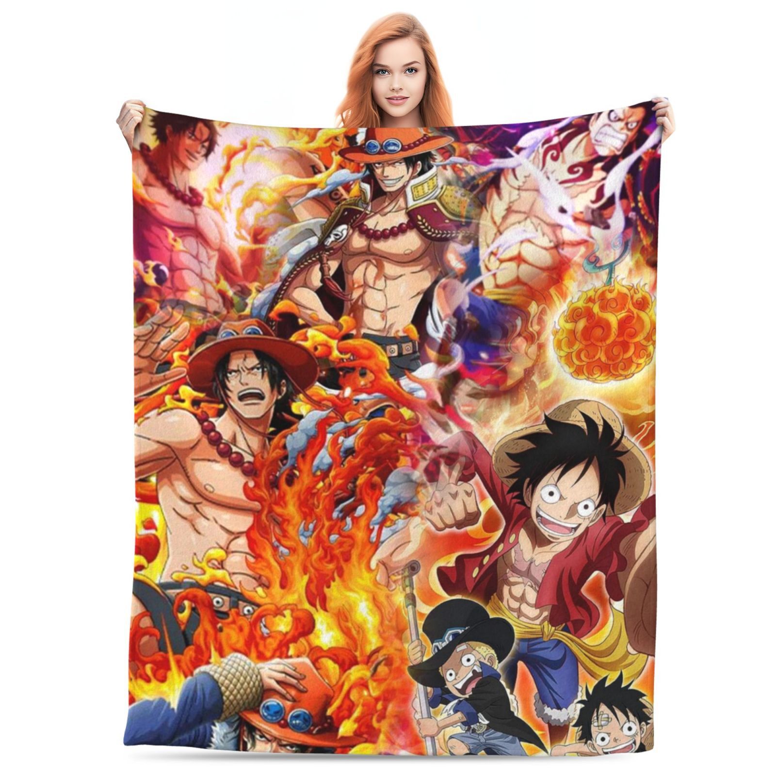 One Piece Blanket Anime Super Soft Flannel Throw Blankets Used in The ...
