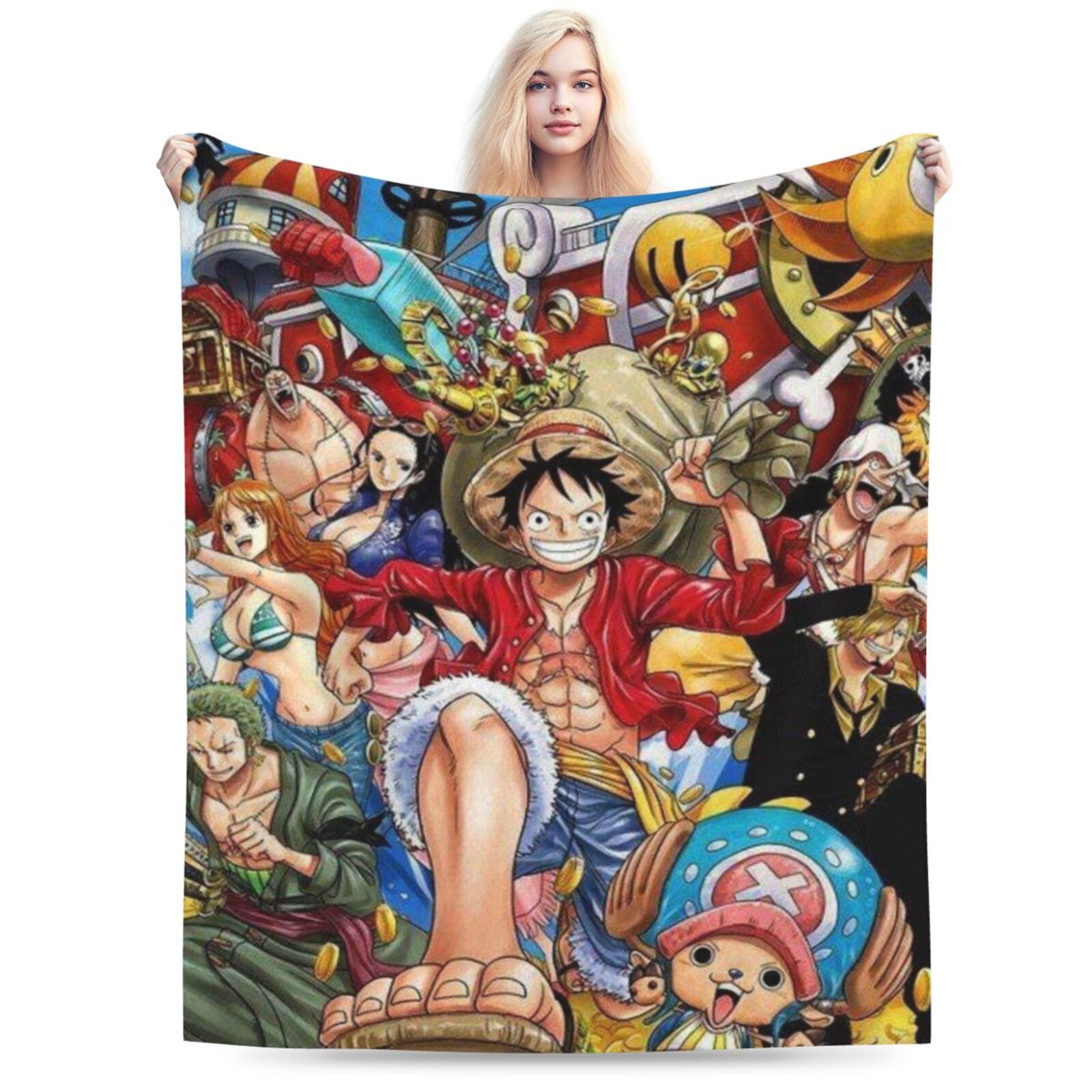 One Piece Blanket, Anime Throw Blanket For Bed Sofa Couch, Super Soft ...