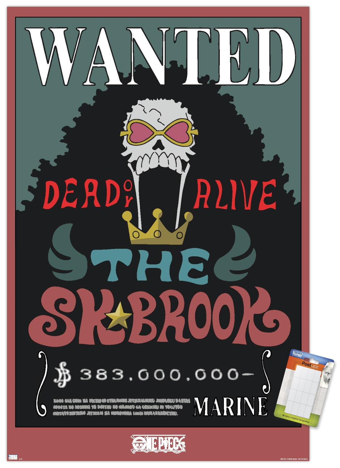 One Piece - Brook Wanted Poster Wall Poster, 22.375" x 34" - Walmart.com