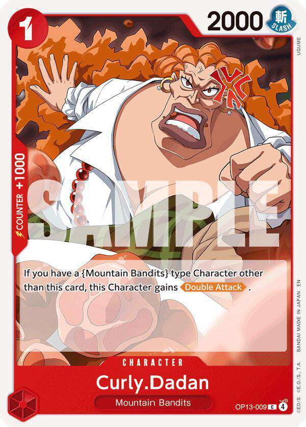 One Piece Carrying On His Will Common Curly.Dadan OP13-009 - Walmart.com