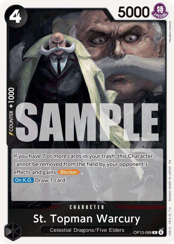 One Piece Carrying On His Will Rare St. Topman Warcury OP13-089 ...