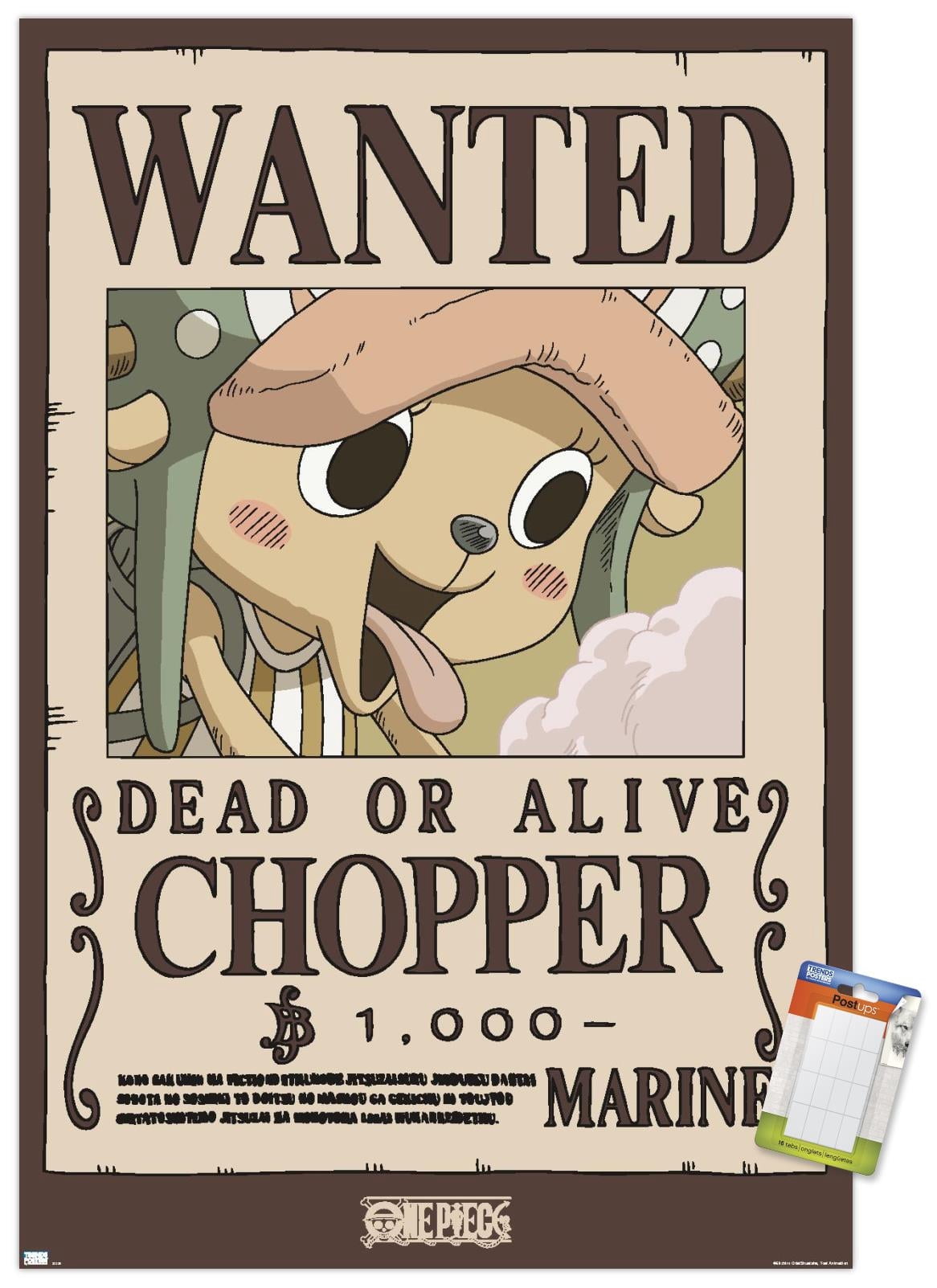 One Piece - Chopper Wanted Poster Wall Poster, 14.725" x 22.375 ...