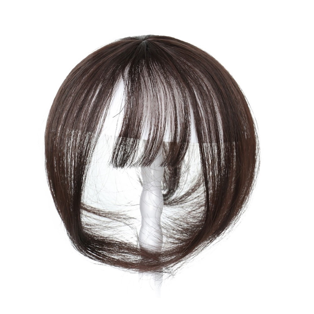 One Piece Clip in Hair Fringe 3D Hair Bangs Hair Piece Flat Bangs with ...