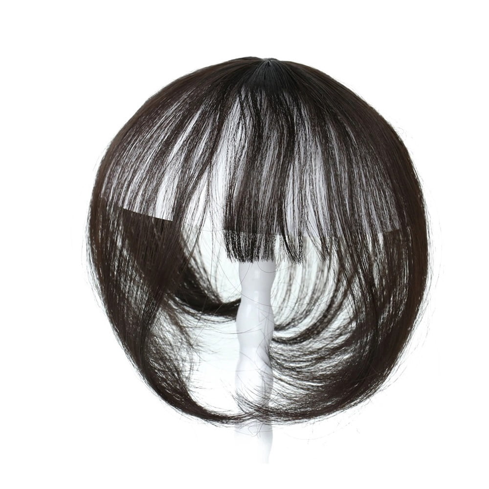 One Piece Clip in Hair Fringe 3D Hair Bangs Hair Piece Flat Bangs with ...