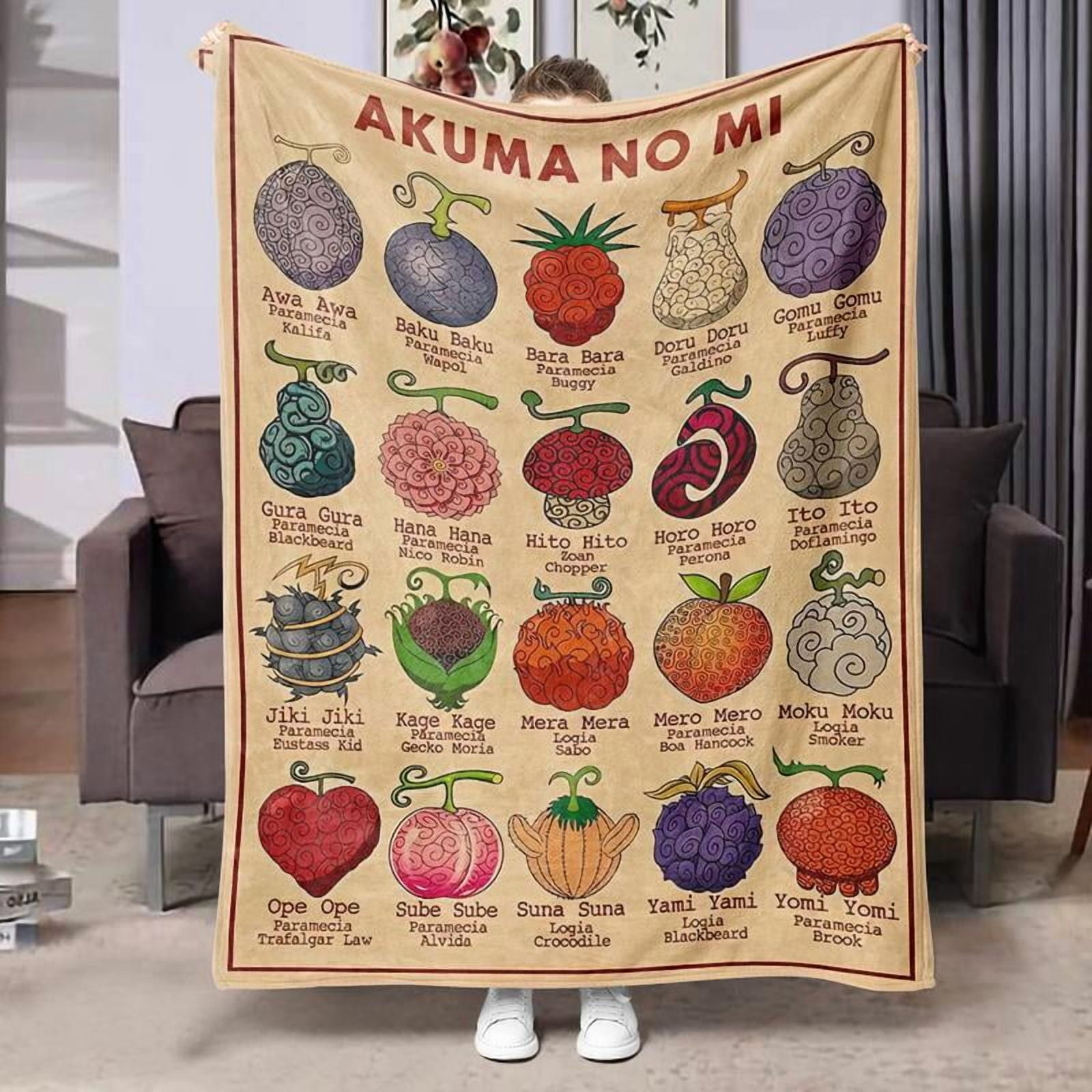 One Piece Demon Fruit Theme Flannel Blanket, Soft Warm Anime Style ...