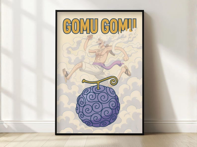 One Piece Devil Fruit Poster – Gomu Gomu No Mi, Luffy Gear 5 24x36 ...