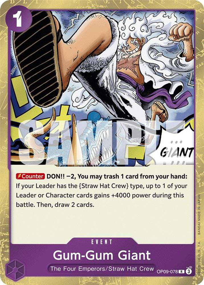 One Piece Emperors in the New World Rare Gum-Gum Giant OP09-078 ...