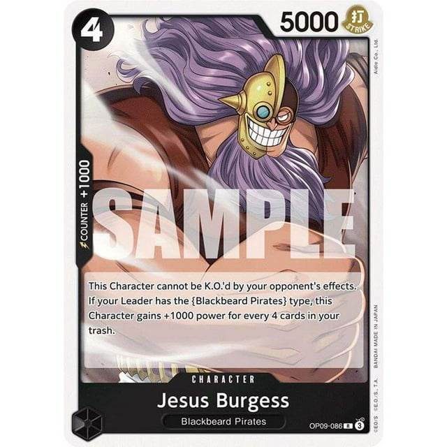 One Piece Emperors in the New World Rare Jesus Burgess OP09-086 - Walmart.com