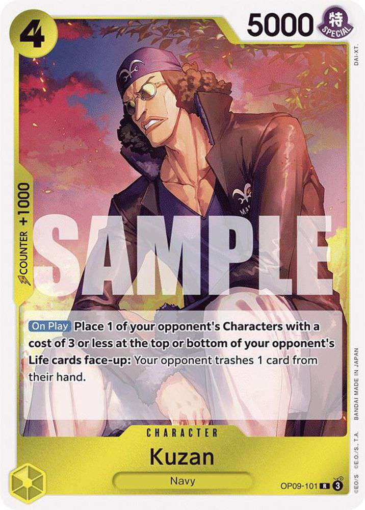 One Piece Emperors in the New World Rare Kuzan OP09-101 - Walmart.com