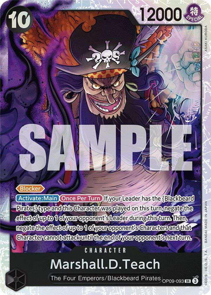 One Piece Emperors in the New World Super Rare Marshall.D.Teach OP09 ...