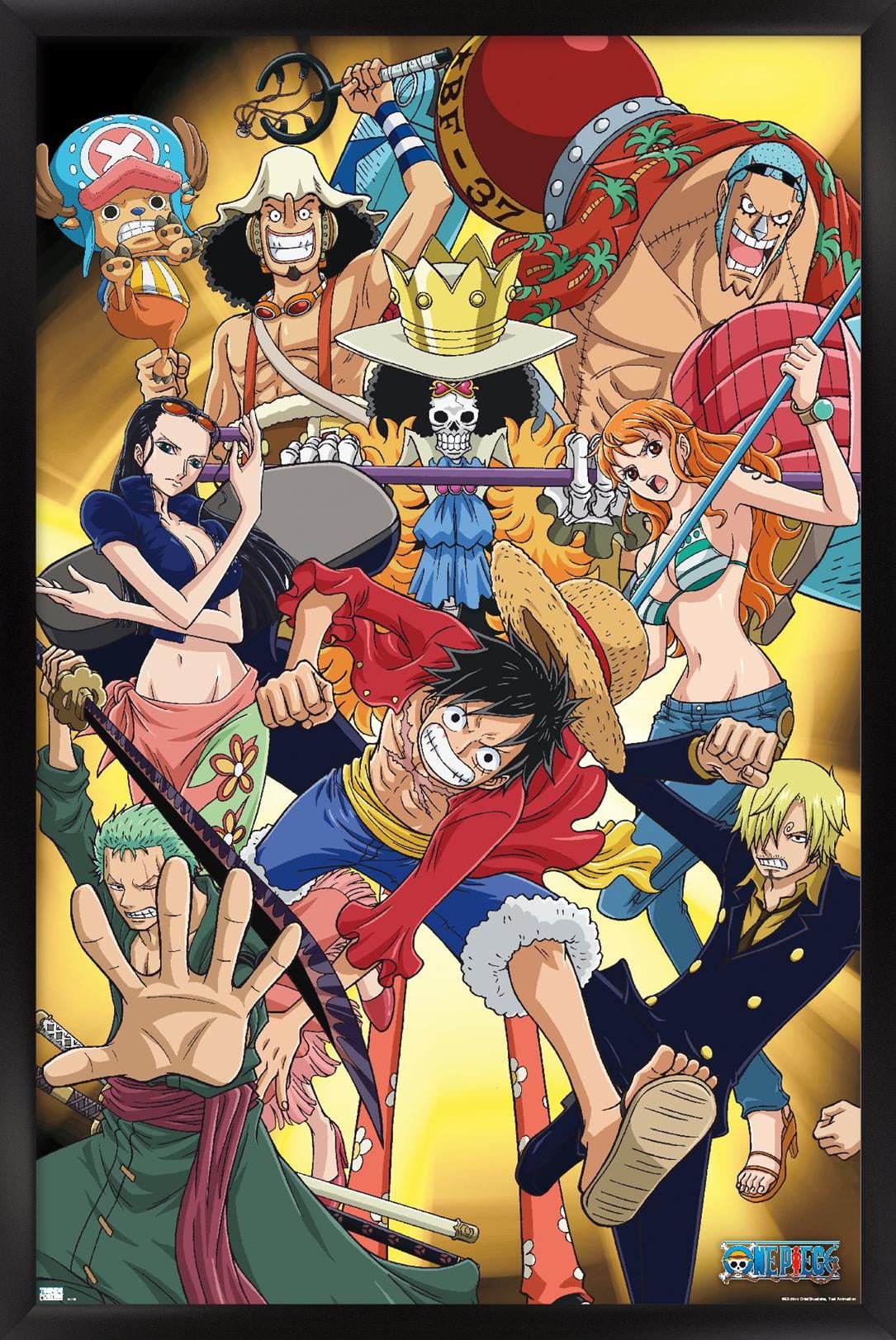 One Piece: Fishman Island - Crew Gold Wall Poster, 22.375" x 34" Framed ...