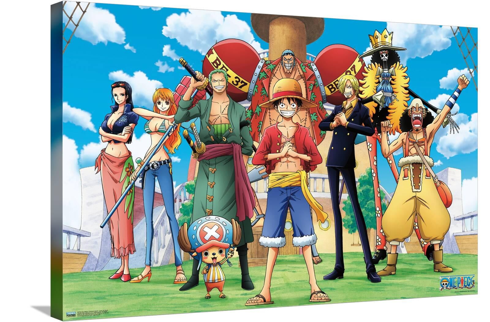One Piece: Fishman Island - Crew On Deck Canvas Wall Poster, 22.375" x ...