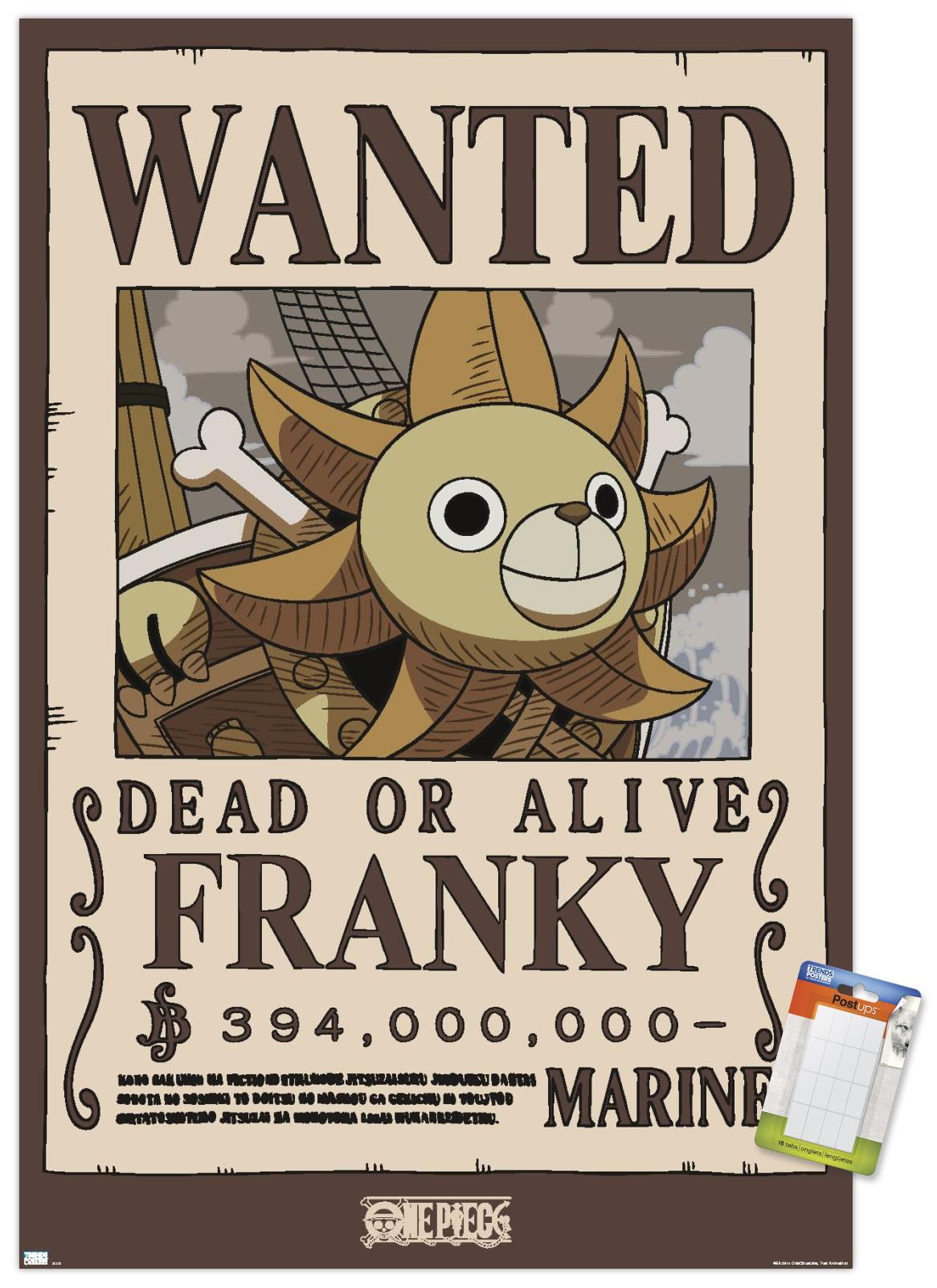 One Piece - Franky Wanted Poster Wall Poster, 22.375" x 34" - Walmart.com