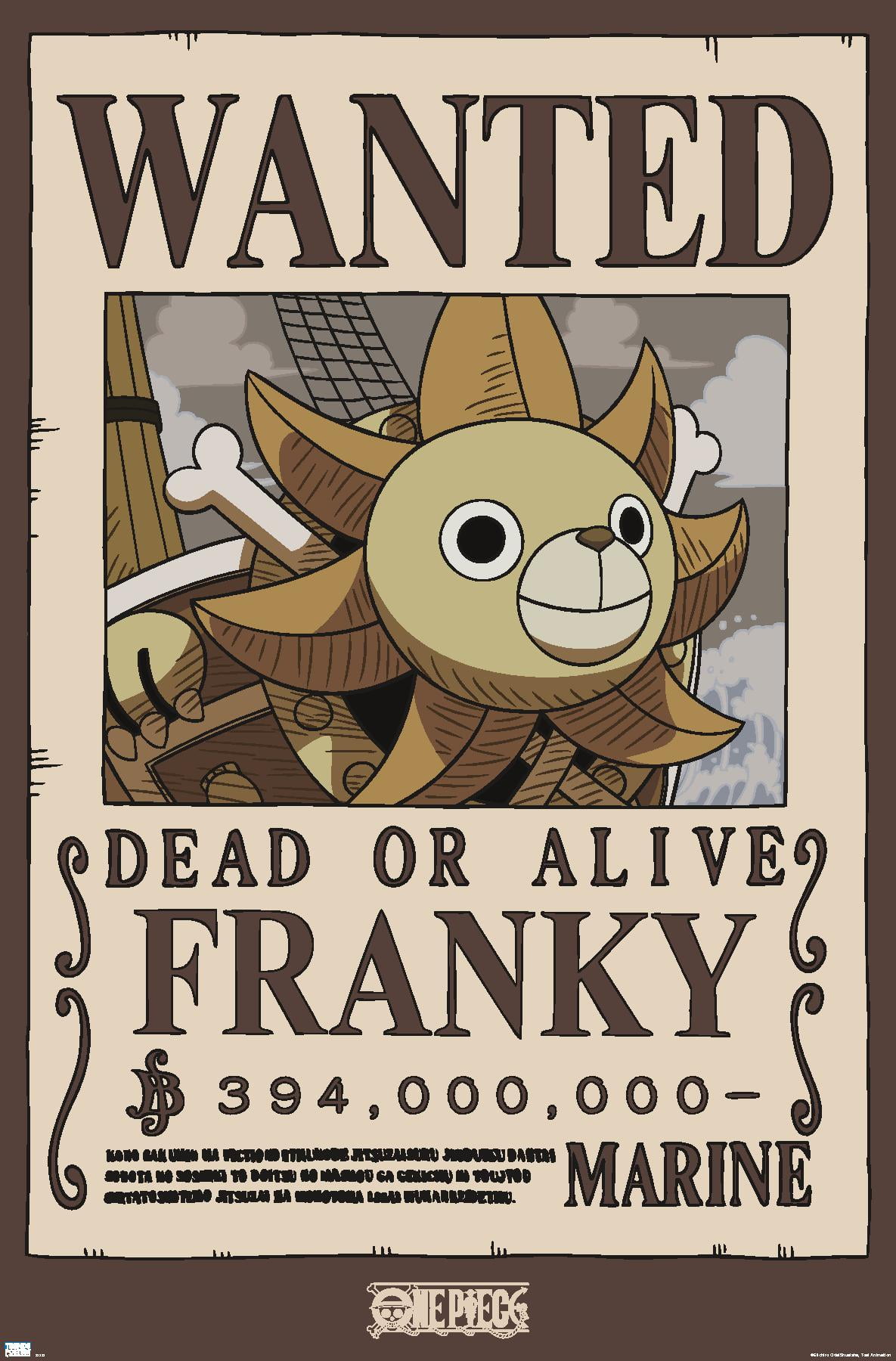 One Piece - Franky Wanted Poster Wall Poster, 22.375" x 34" - Walmart.com