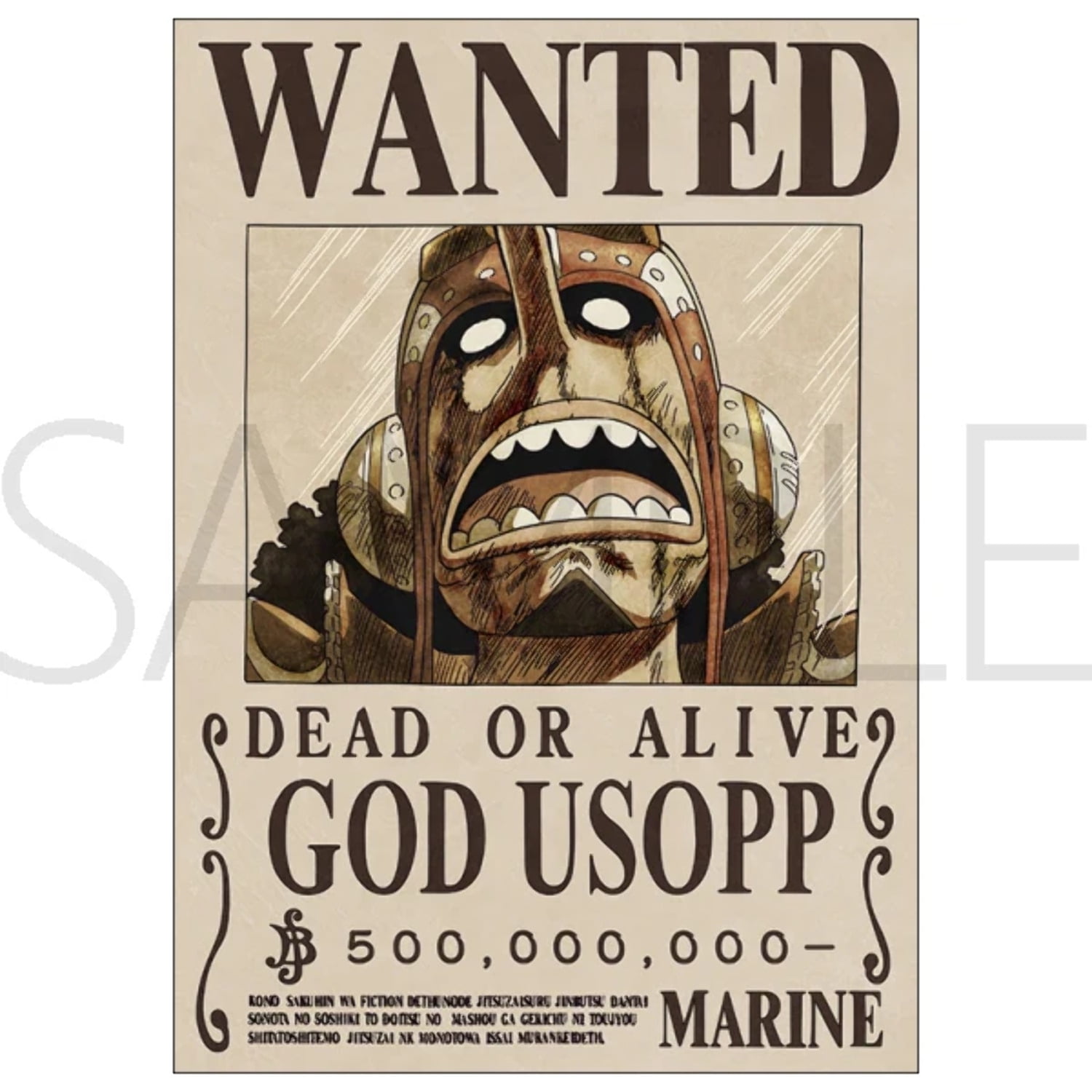 [One Piece] God Usopp 500M Official Japan Mugiwara Wanted Poster ...