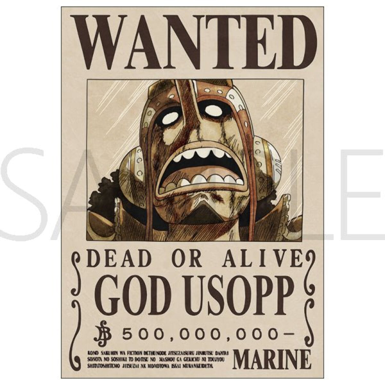 [One Piece] God Usopp 500M Official Japan Mugiwara Wanted Poster ...