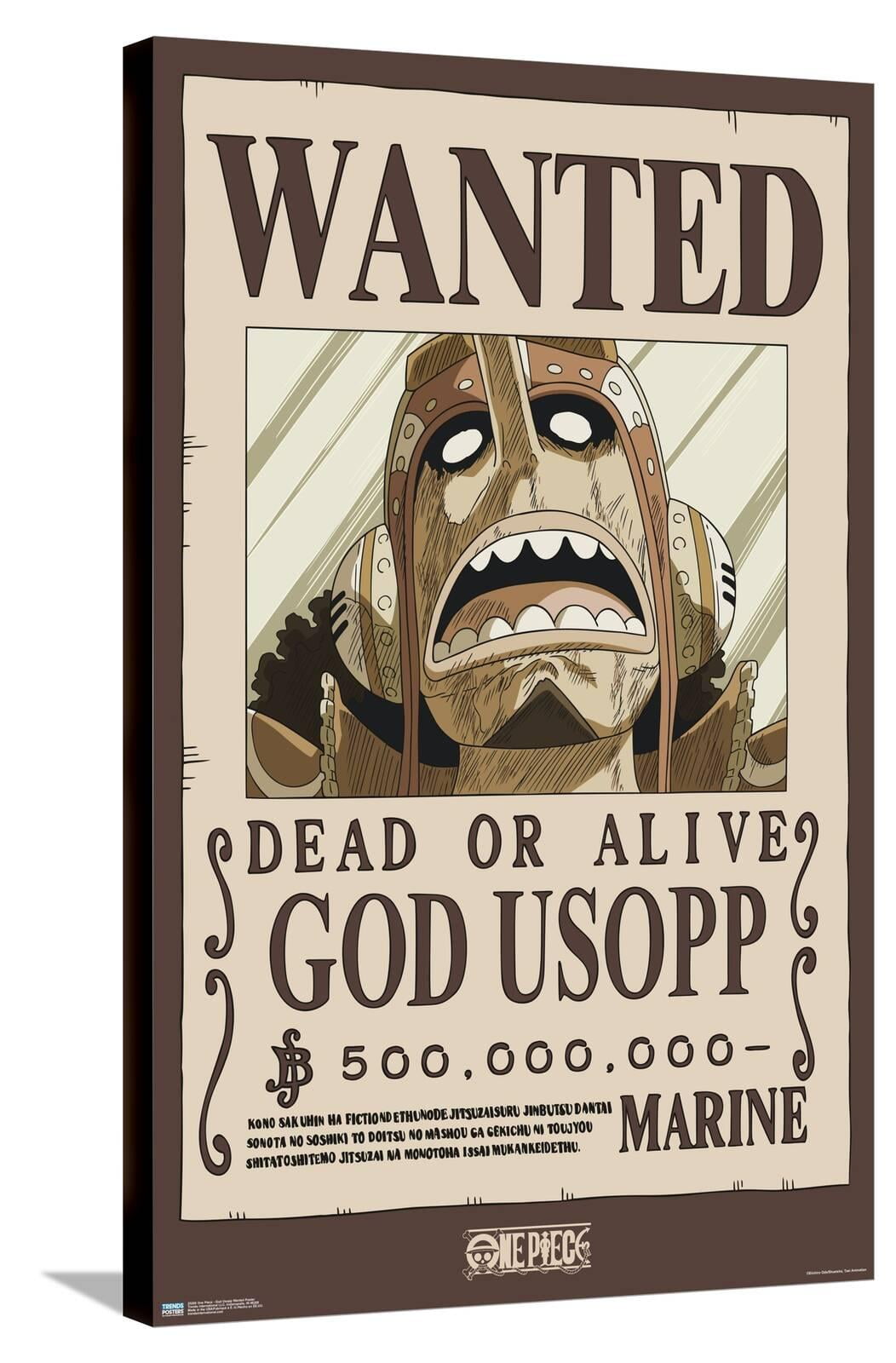 One Piece - God Usopp Wanted Poster Canvas Wall Poster, 22.375" x 34 ...