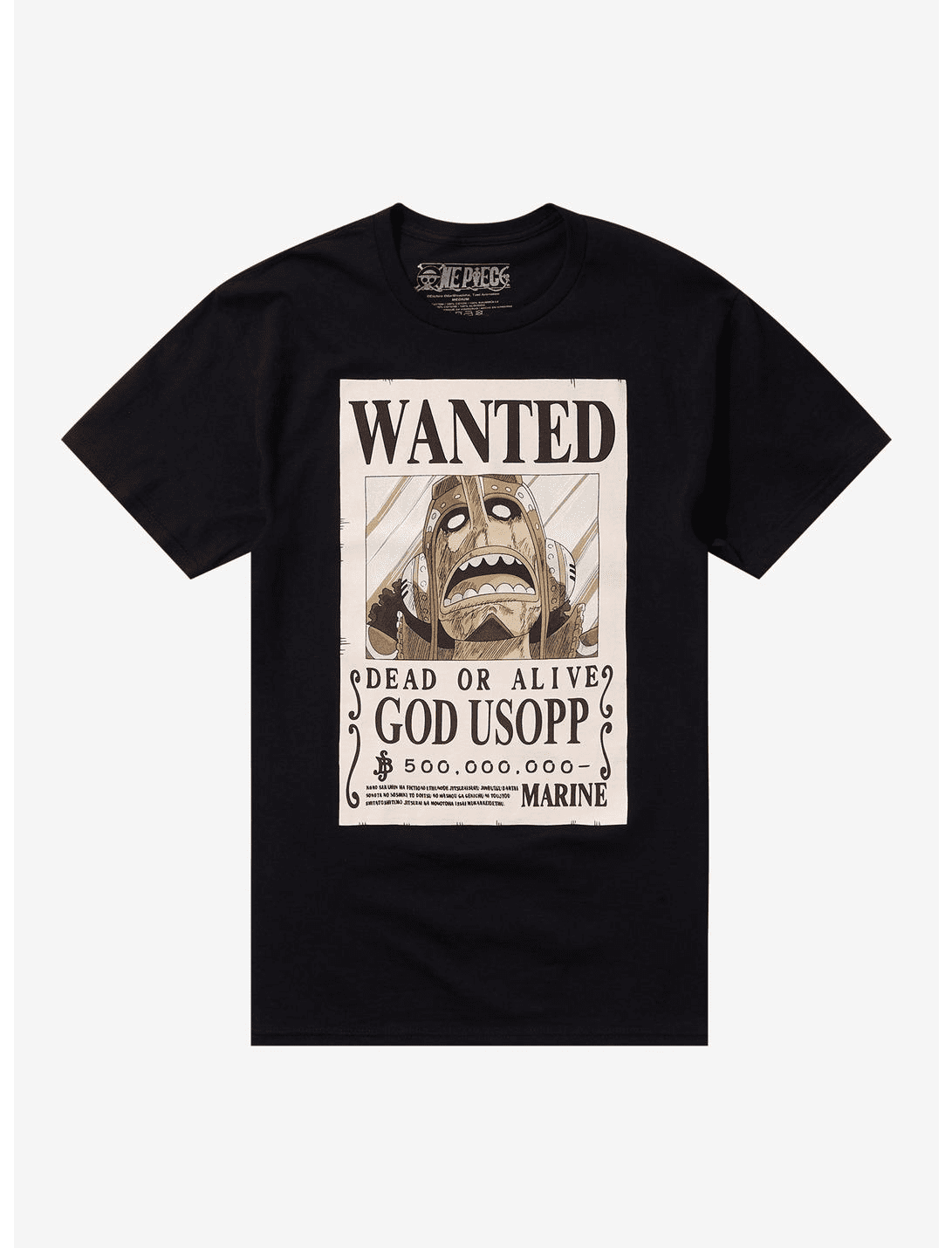 One Piece God Usopp Wanted Poster Double-Sided T-Shirt - Walmart.com