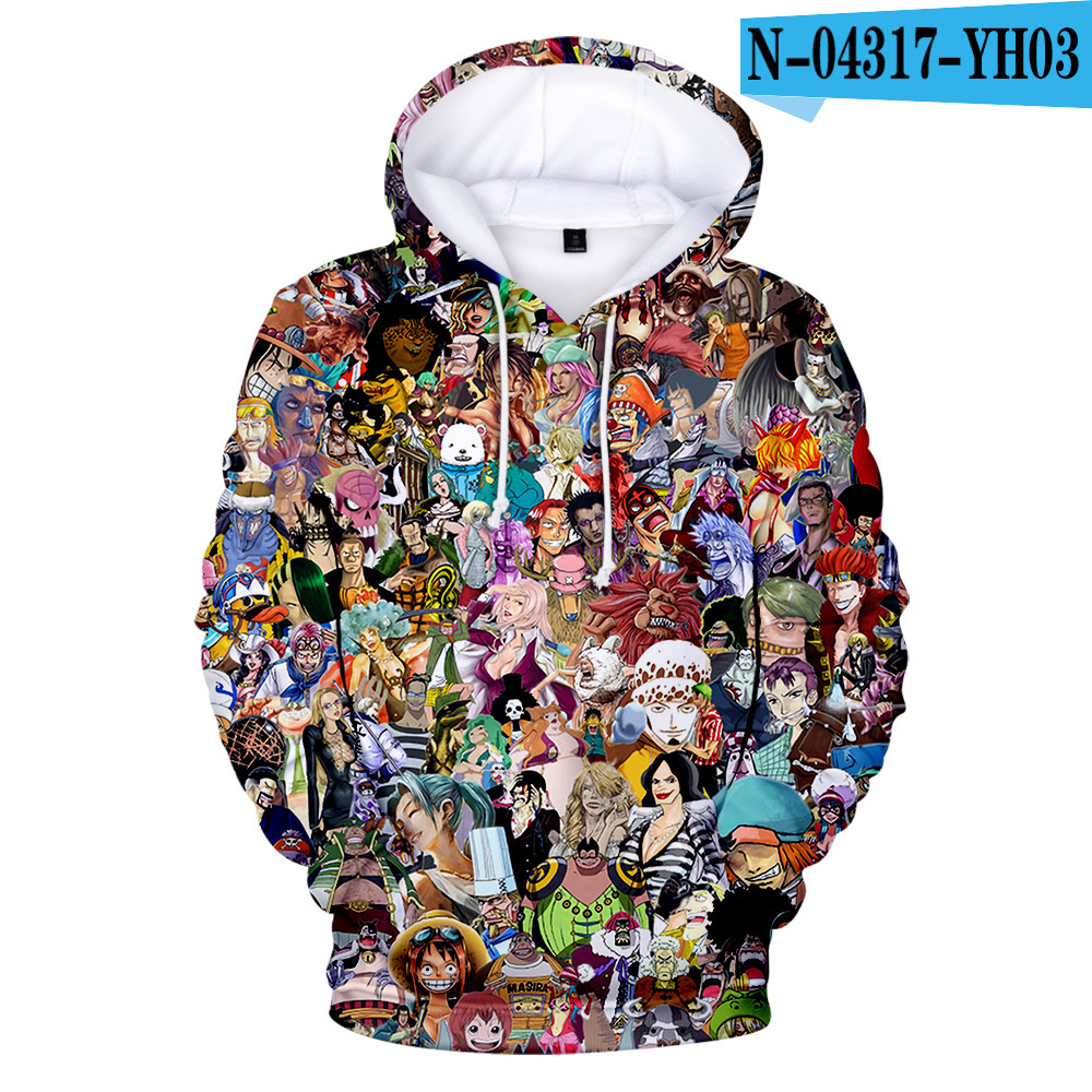 One Piece Hoodie Men's and Big Men's Front Back Graphic French Terry ...