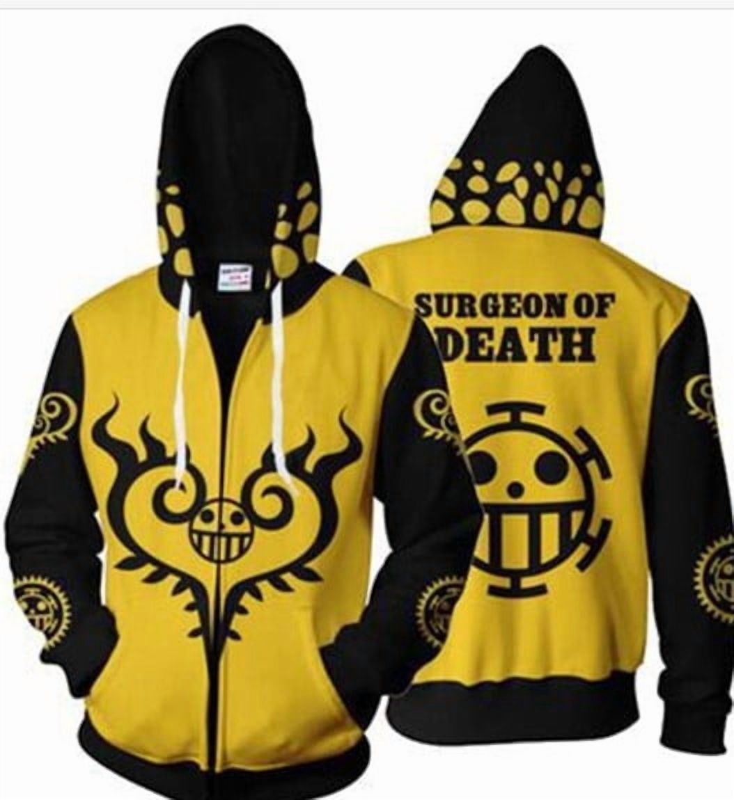 One Piece Hoodie Men's and Big Men's Front Back Graphic French Terry ...