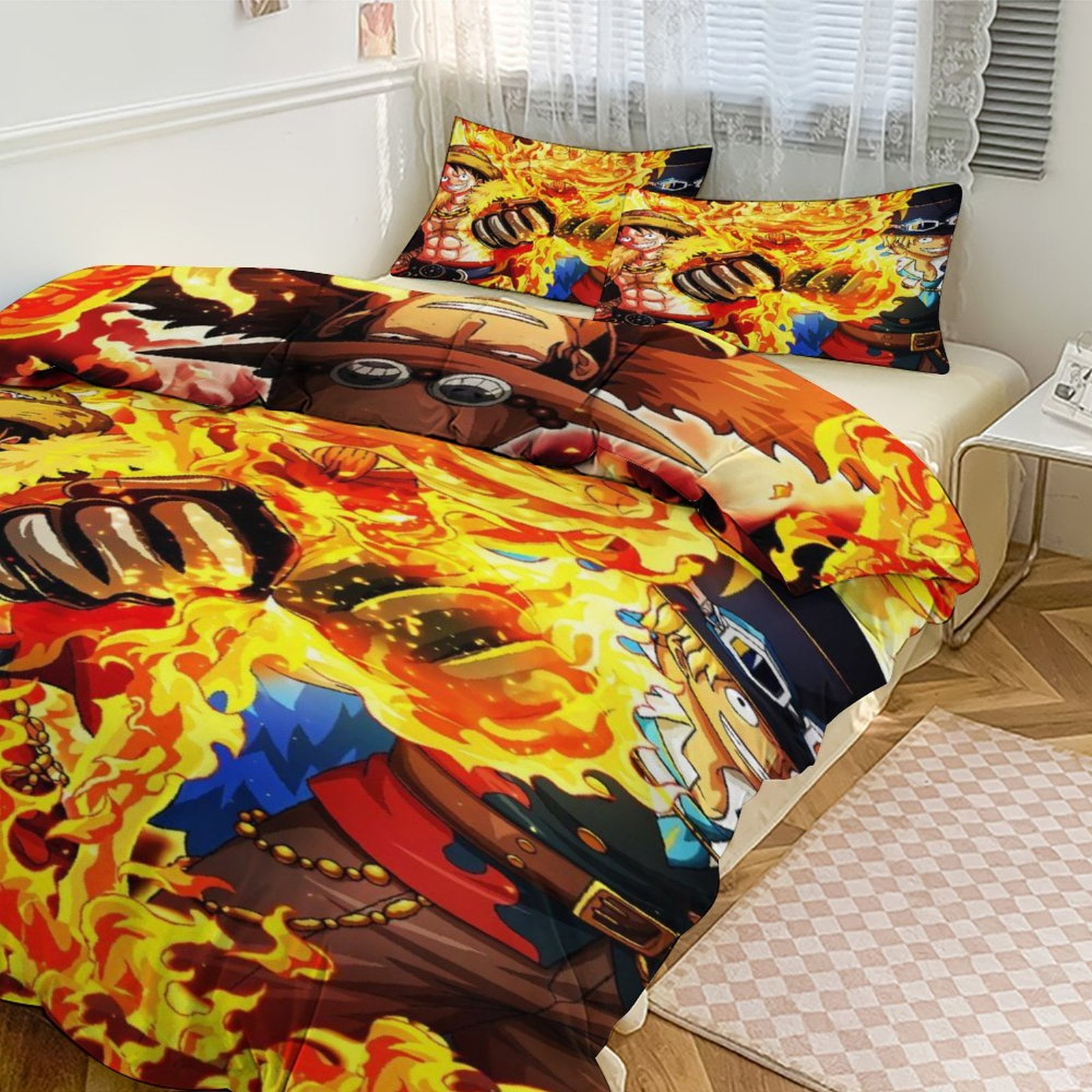 One Piece Kids Twin Bed in a Bag, Comforter and Sheets,Cartoon ...