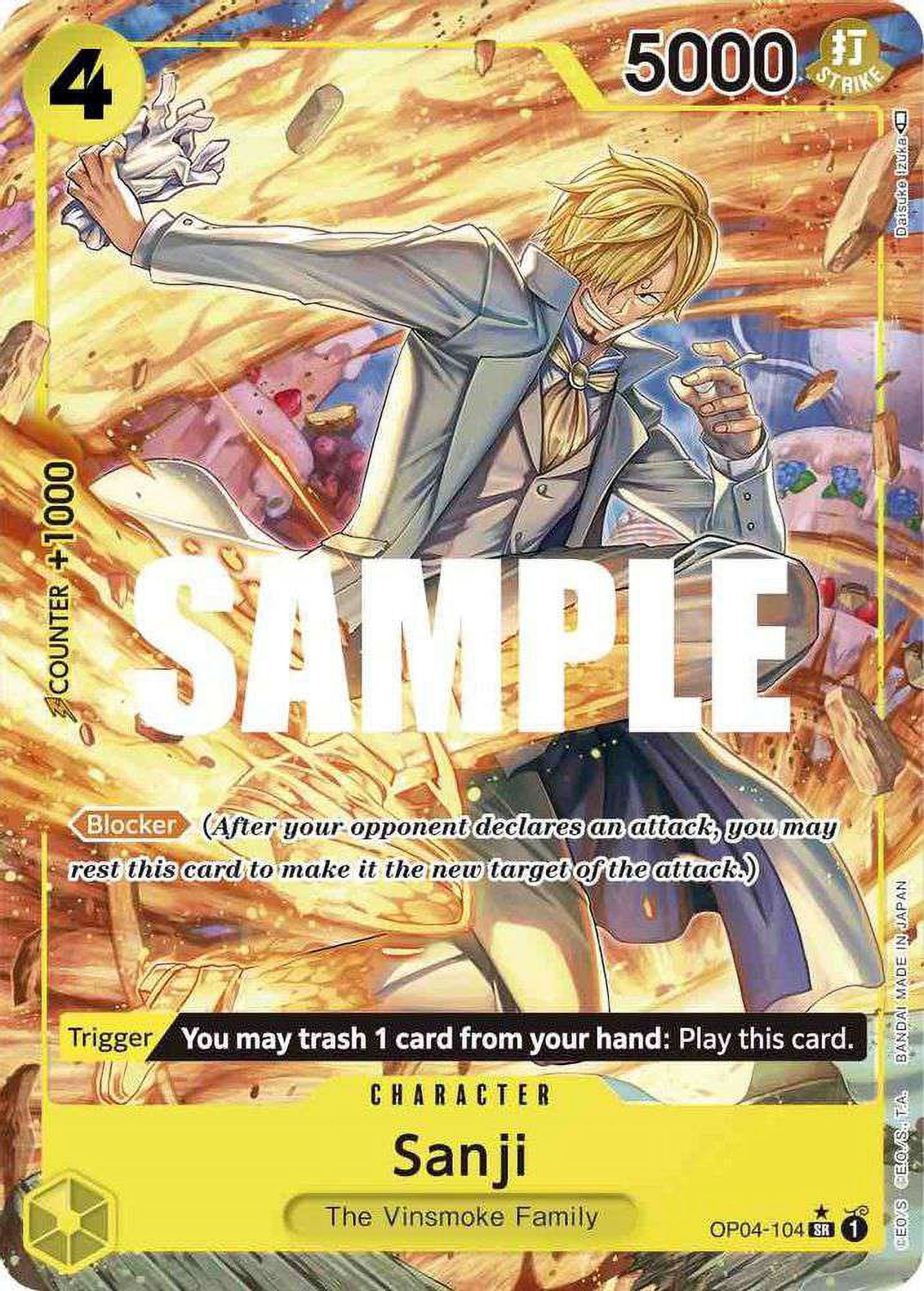 One Piece Kingdoms of Intrigue Super Rare Sanji OP04-104 (Alternate Art) - Walmart.com