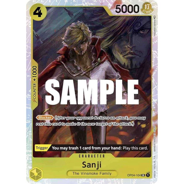 One Piece Kingdoms of Intrigue Super Rare Sanji OP04-104 - Walmart.com
