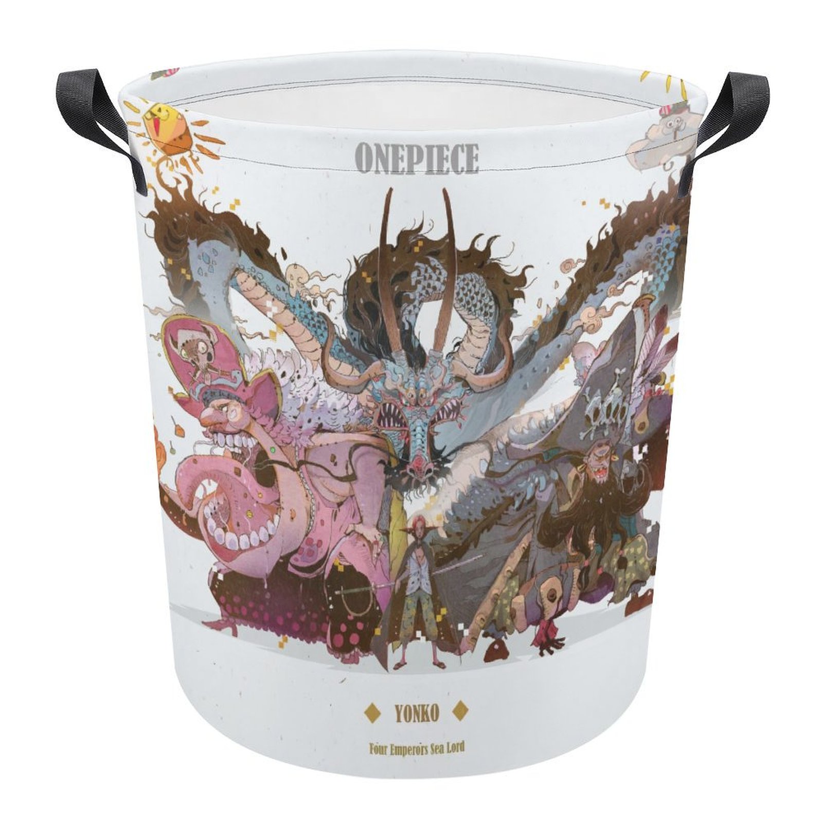 One Piece Laundry Basket Foldable Cartoon Laundry Hamper Oxford Cloth ...