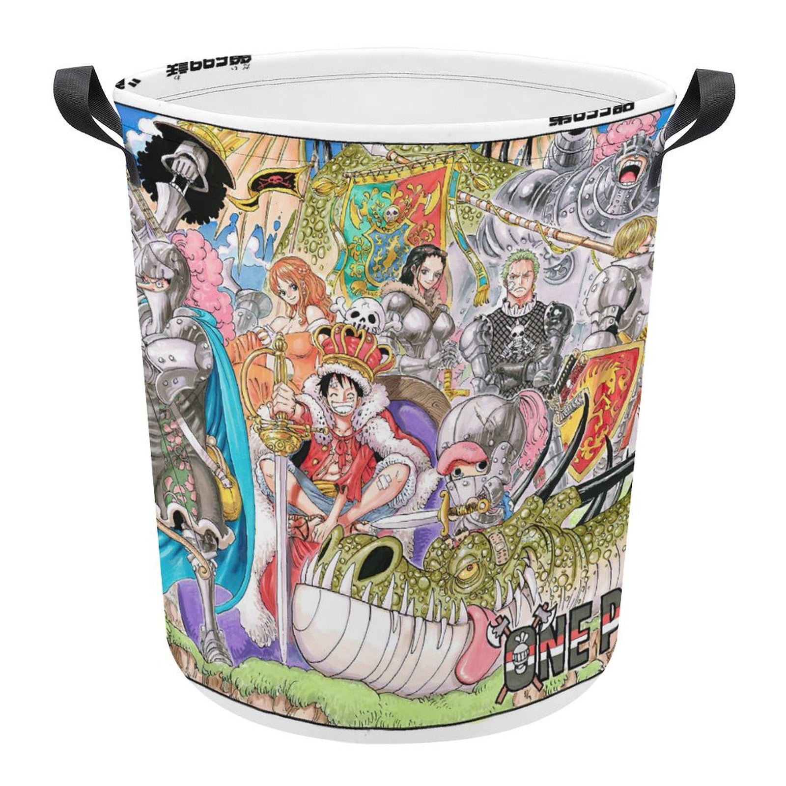 One Piece Laundry Basket Foldable Cartoon Laundry Hamper Oxford Cloth ...