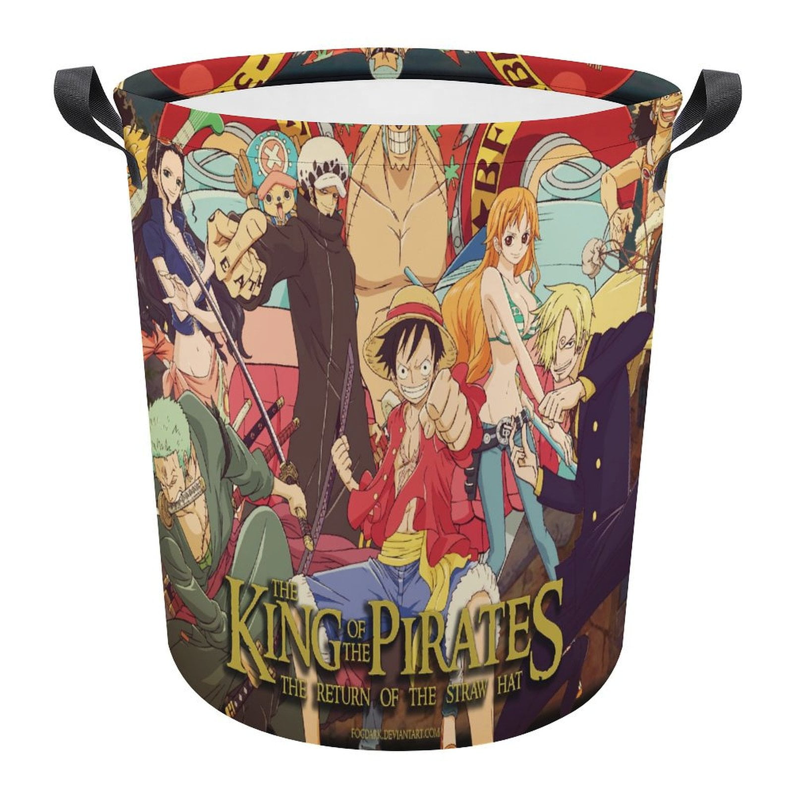 One Piece Laundry Basket Foldable Cartoon Laundry Hamper Oxford Cloth ...