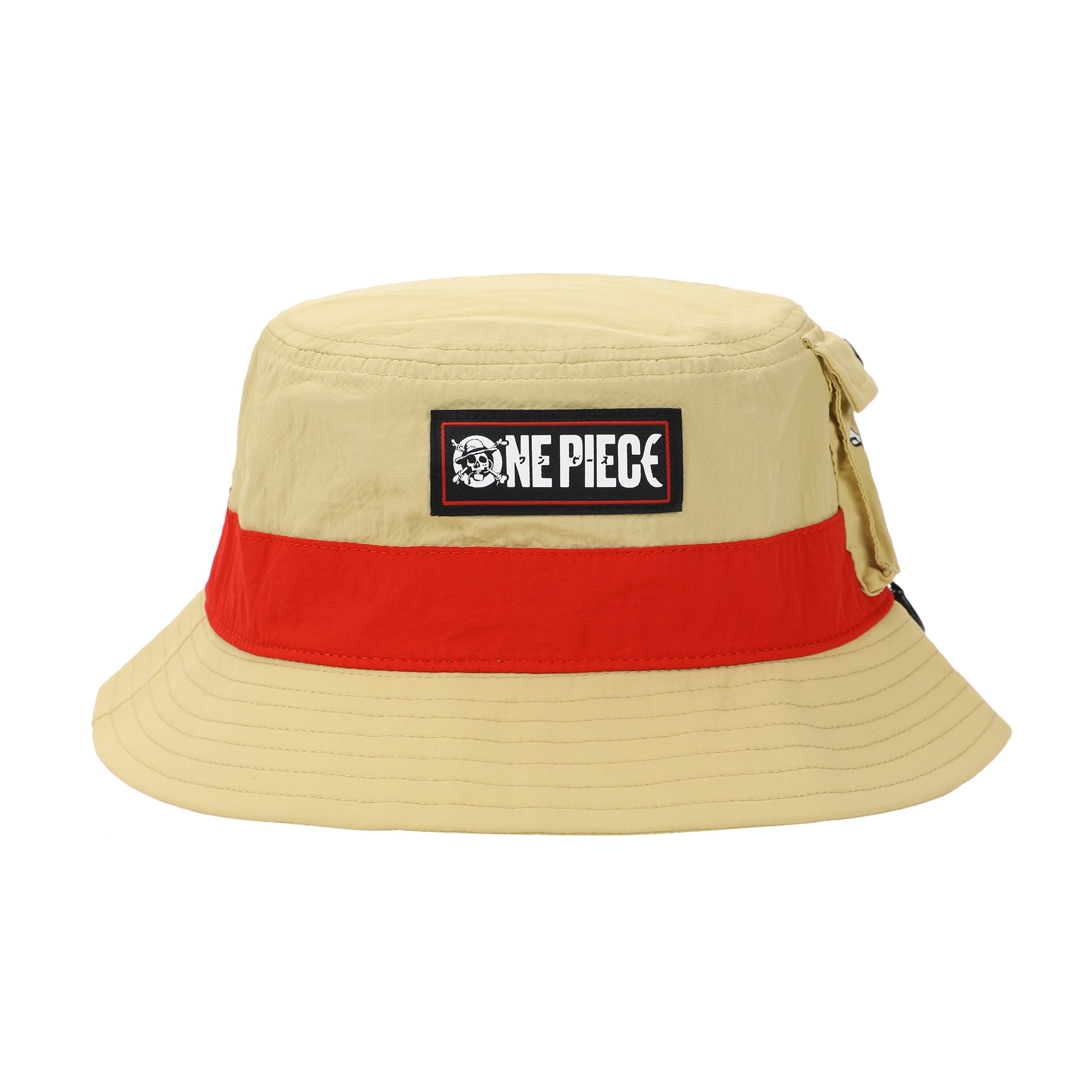 One Piece Live Action Straw Hat Pirate Adult Tan Bucket Hat With Side ...