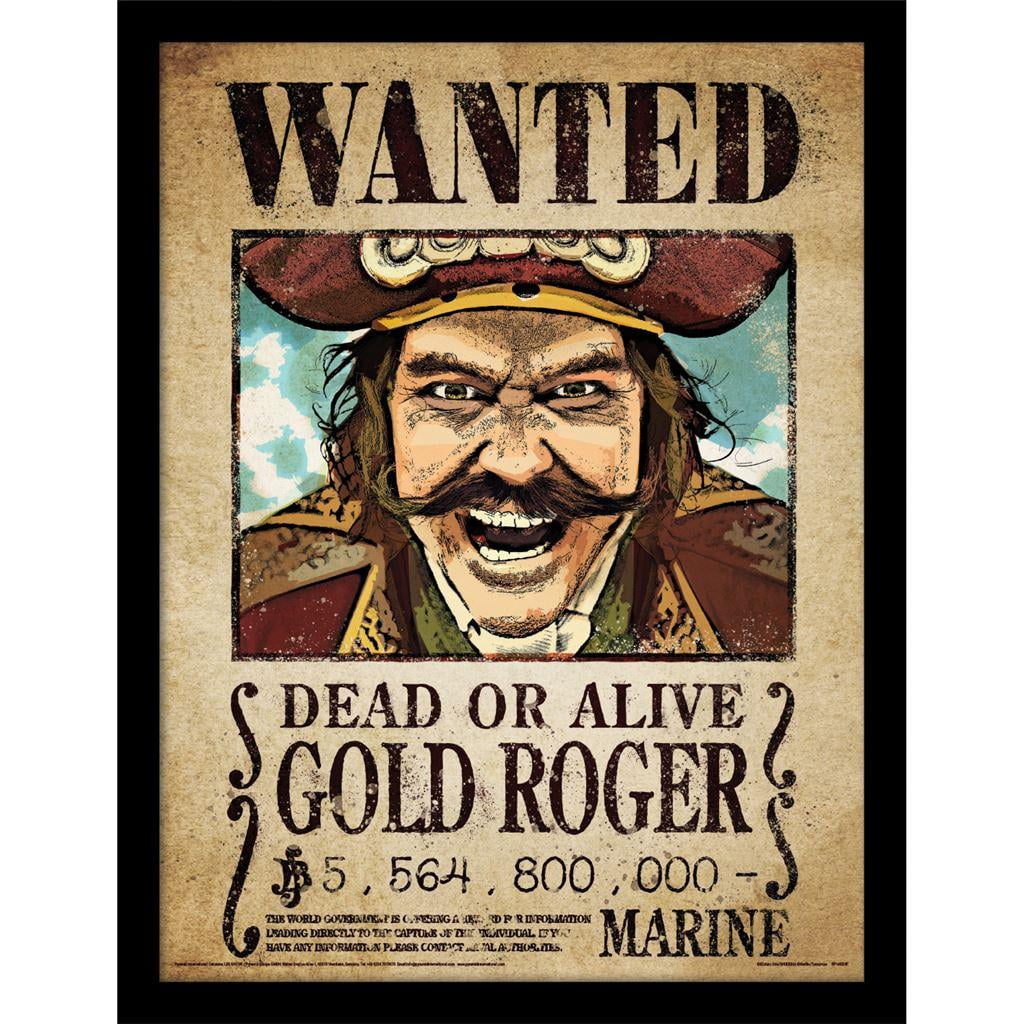 One Piece Live Action Wanted Poster Gold Roger Framed Poster - Walmart.com