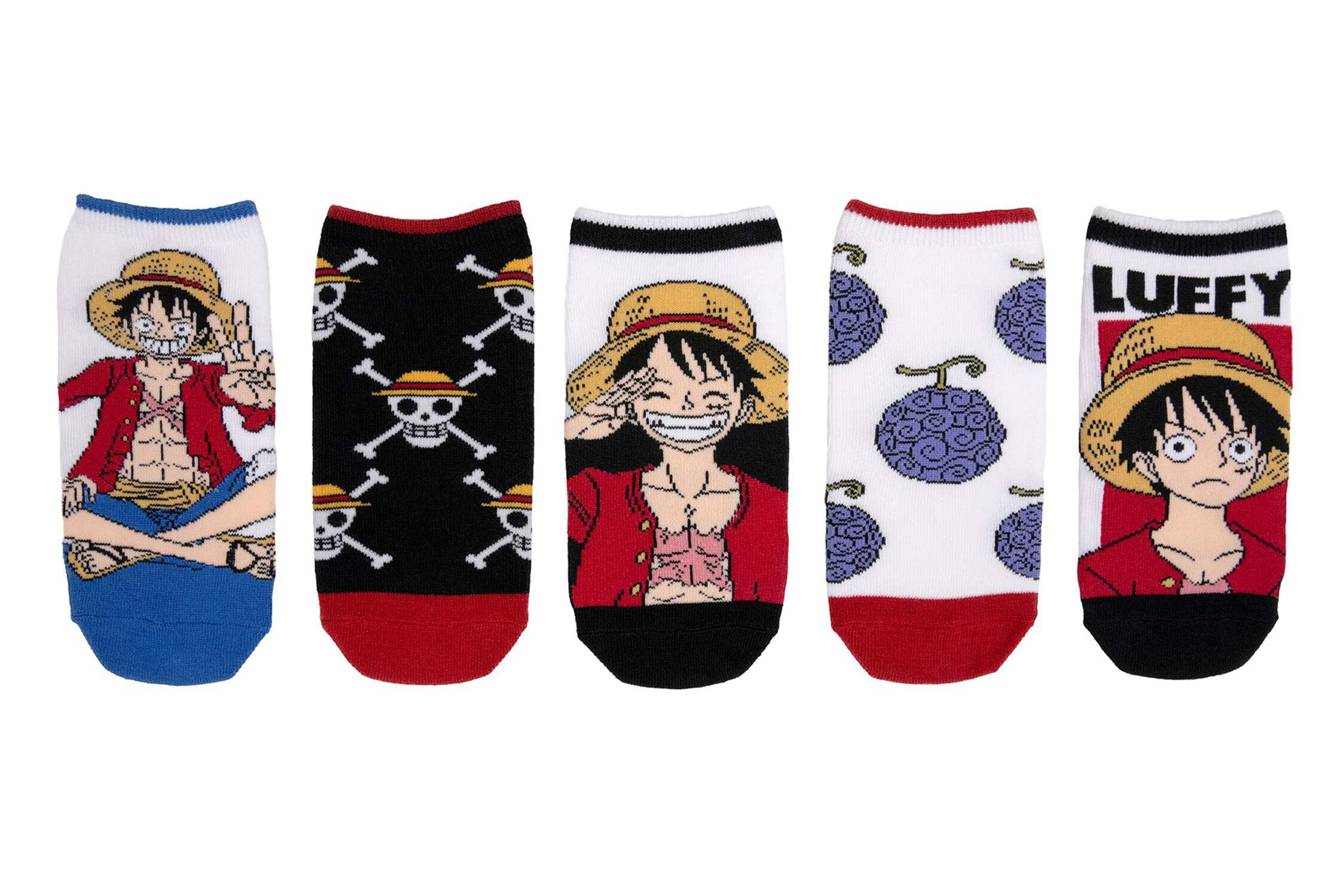 One Piece Luffy 5 Pair Lowcut Socks - Walmart.com