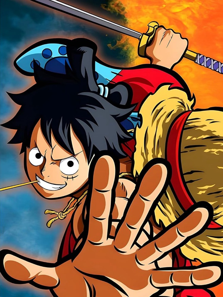 One Piece Luffy 5D DIY Diamond Painting Cross Stitch Japan Cartoon Art ...