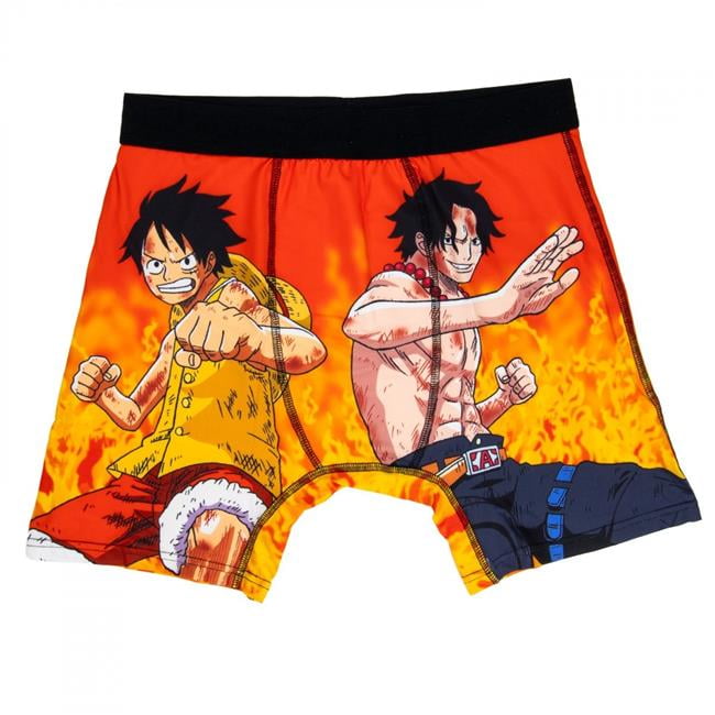 One Piece 894129-large Luffy & Ace Flames Underwear Boxer Briefs ...